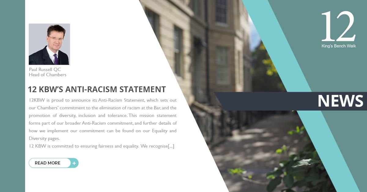 12 KBW’s Anti-Racism Statement | 12 King's Bench Walk