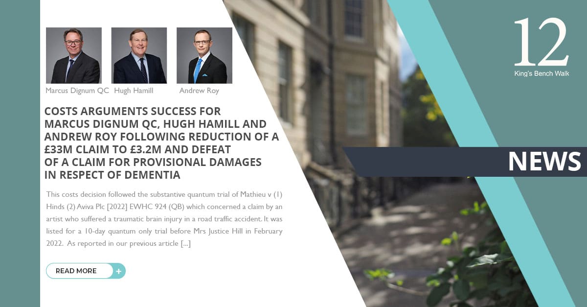 Costs arguments success for Marcus Dignum QC, Hugh Hamill and Andrew ...