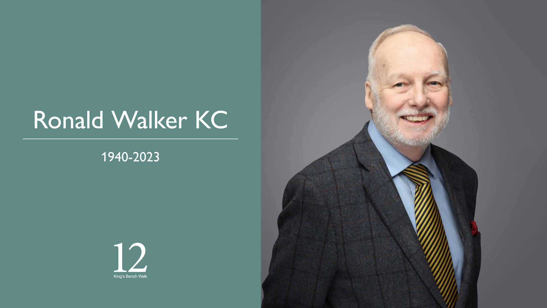 12KBW mourns the loss of Ronald Walker KC | 12 King's Bench Walk