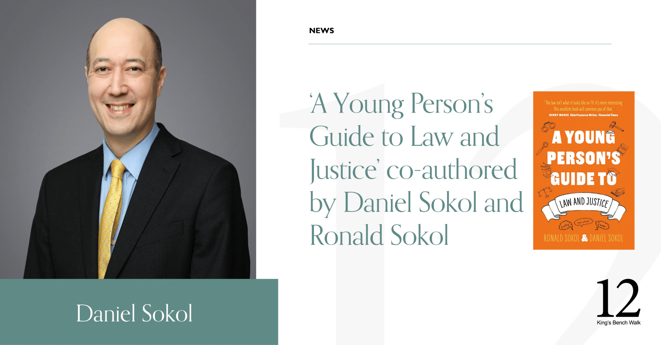 ‘A Young Person’s Guide to Law and Justice’ co-authored by Daniel Sokol ...