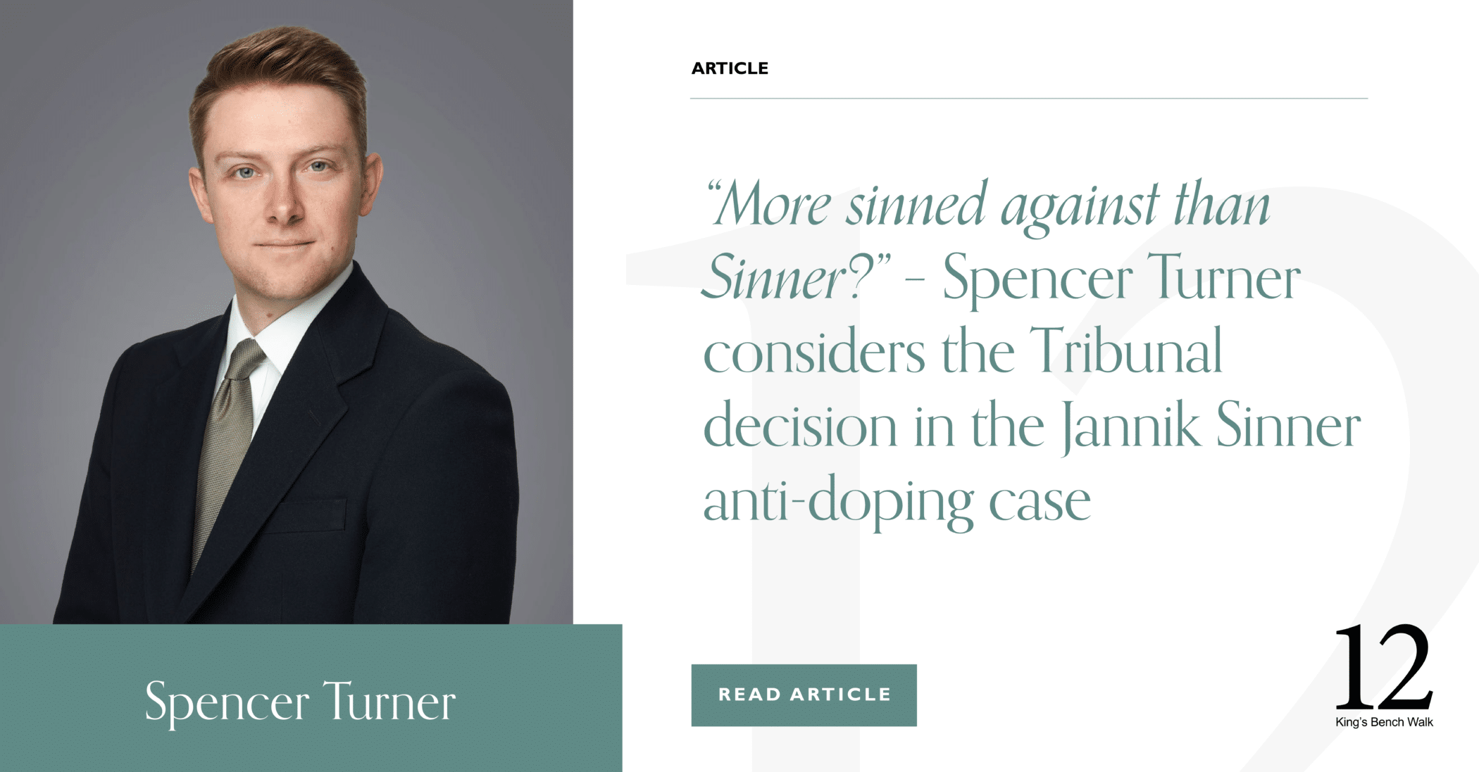 “More sinned against than Sinner?” - Spencer Turner considers the ...