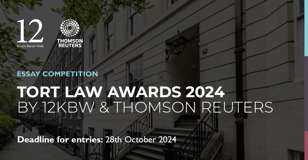 Tort Law Awards 2024 - Open for Entries | 12 King's Bench Walk