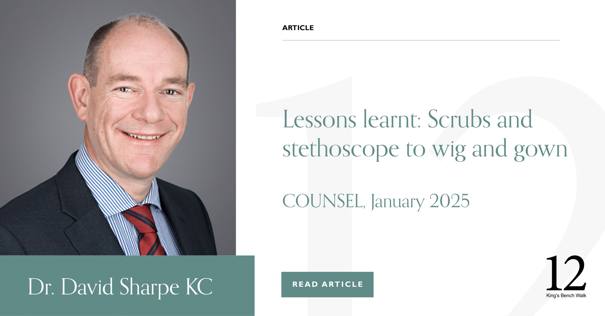 Scrubs and stethoscope to wig and gown - Dr David Sharpe KC featured in ...